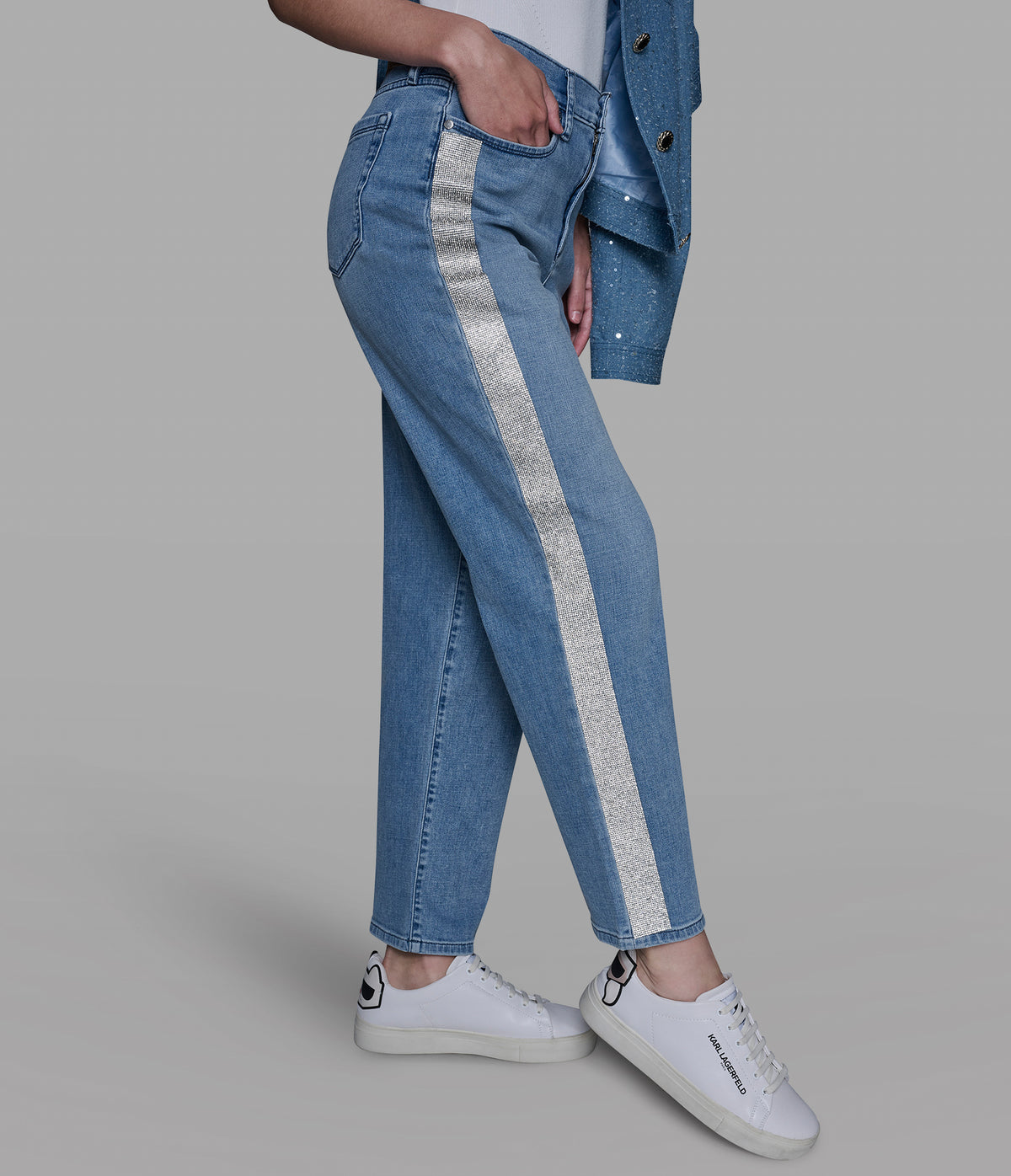 Rhinestone Trim Jean | Denim | Karl Lagerfeld Paris