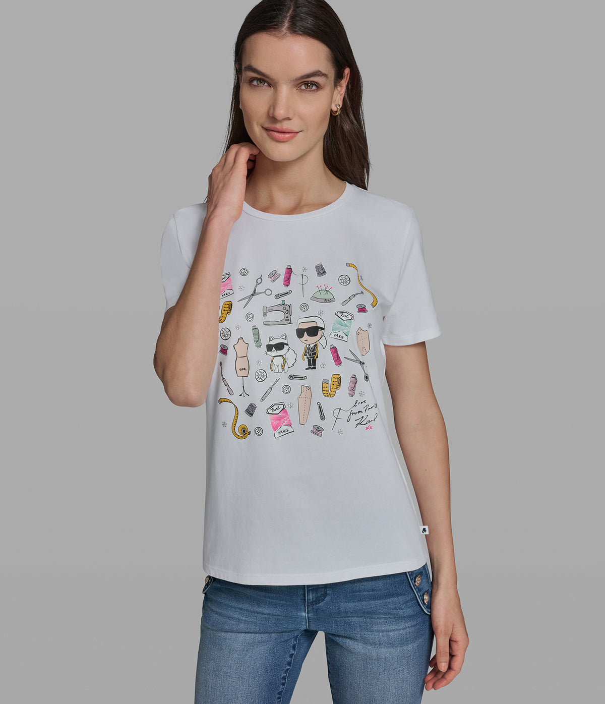 Whimsy Atelier Logo Tee | Tees & Tanks | Karl Lagerfeld Paris