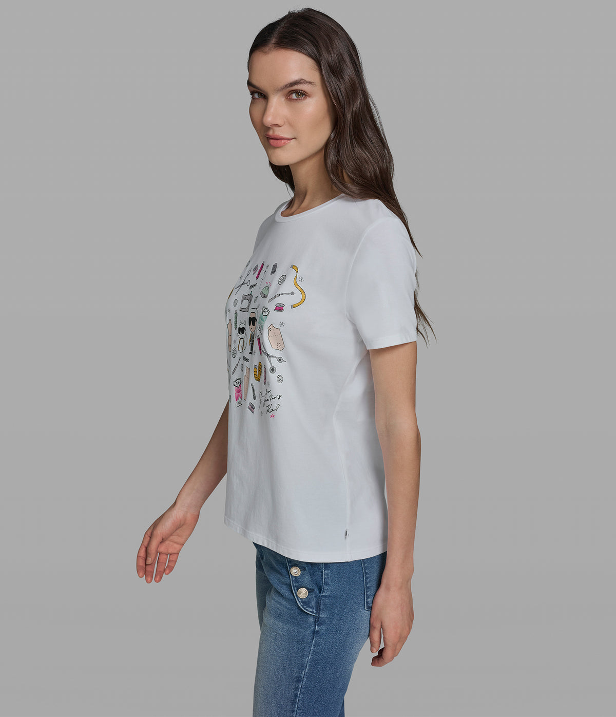 Cotton Jersey Karl Et Choupette Whimsy Tee | Tees & Tanks | Karl ...