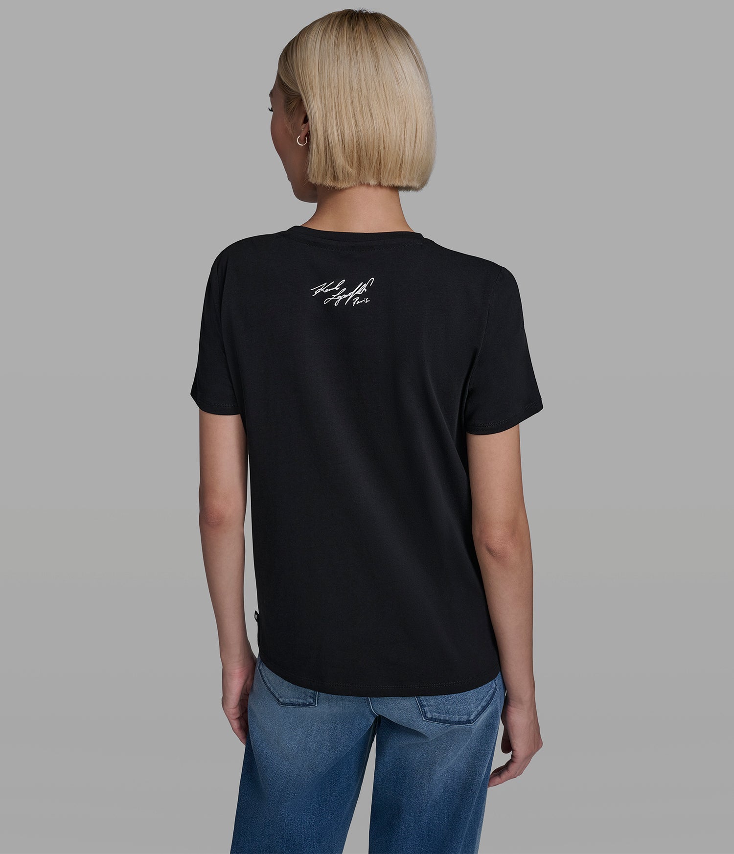 Embellished Duo Outline Tee | Tees & Tanks | Karl Lagerfeld Paris