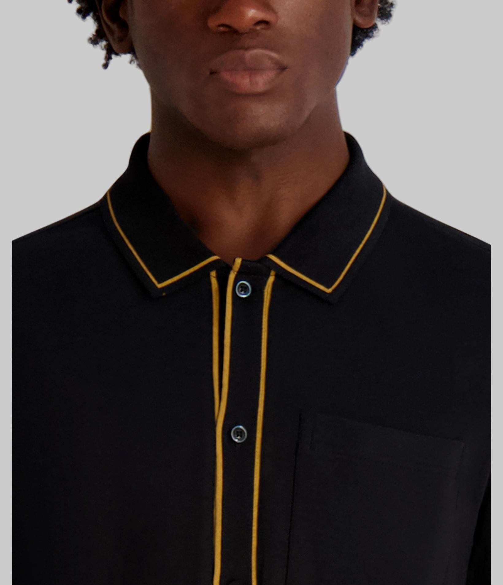 Knit Button Front Shirt With Contrast Tipping | Sweaters & Shirts ...