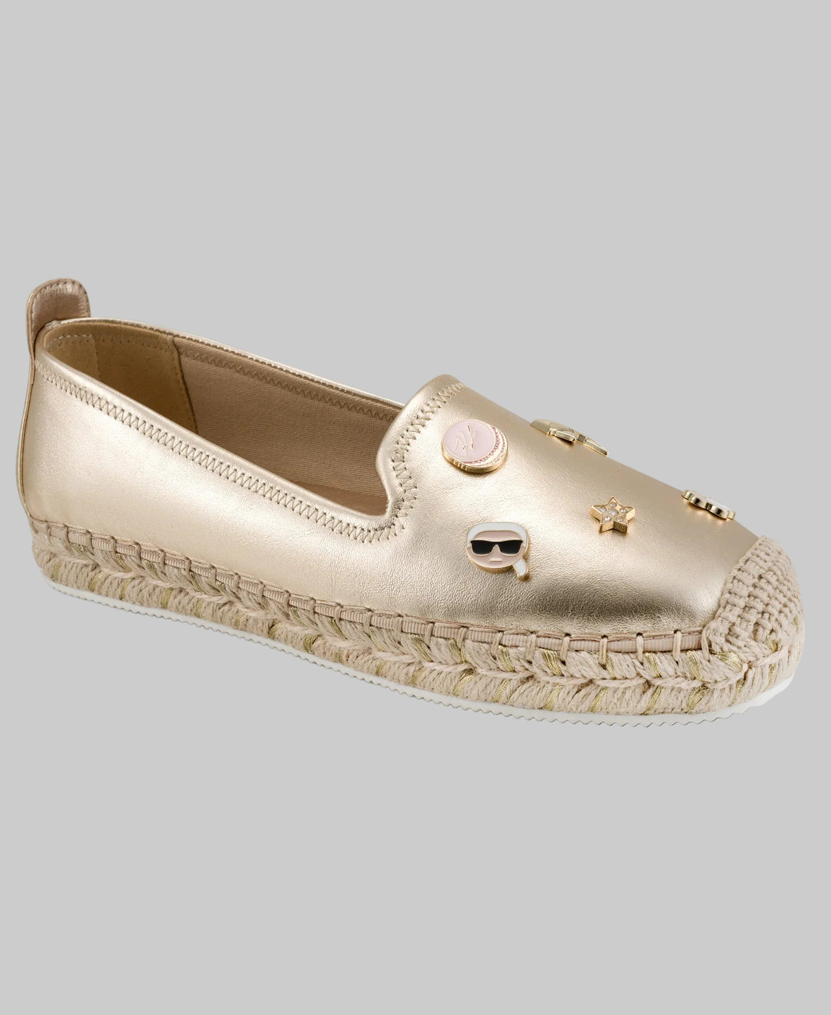 Michaela Metallic Leather Cate Pin Slip On Flat Espadrille | Flats ...