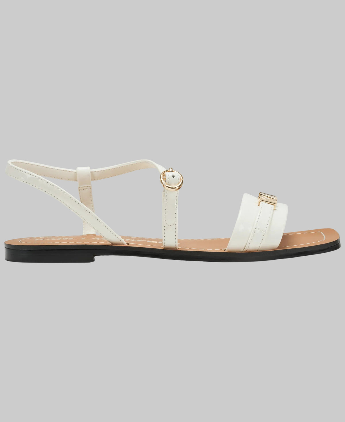 Miram Patent Logo Ankle Strap Sandal | Sandals | Karl Lagerfeld Paris